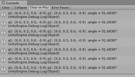 How is the angle between two identical quaternions 51.68? - Unity Engine - Unity Discussions