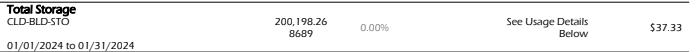 What is the Storage CLD-BLD-STO on the invoice? - Unity Services ...