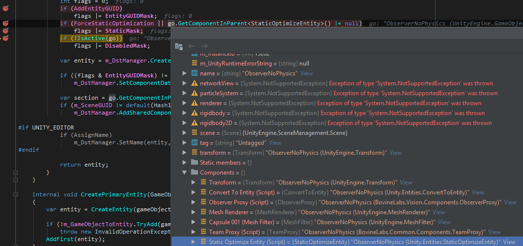 GetComponentInParent (and therefore) StaticOptimizeEntity not working as expected - Unity Engine ...