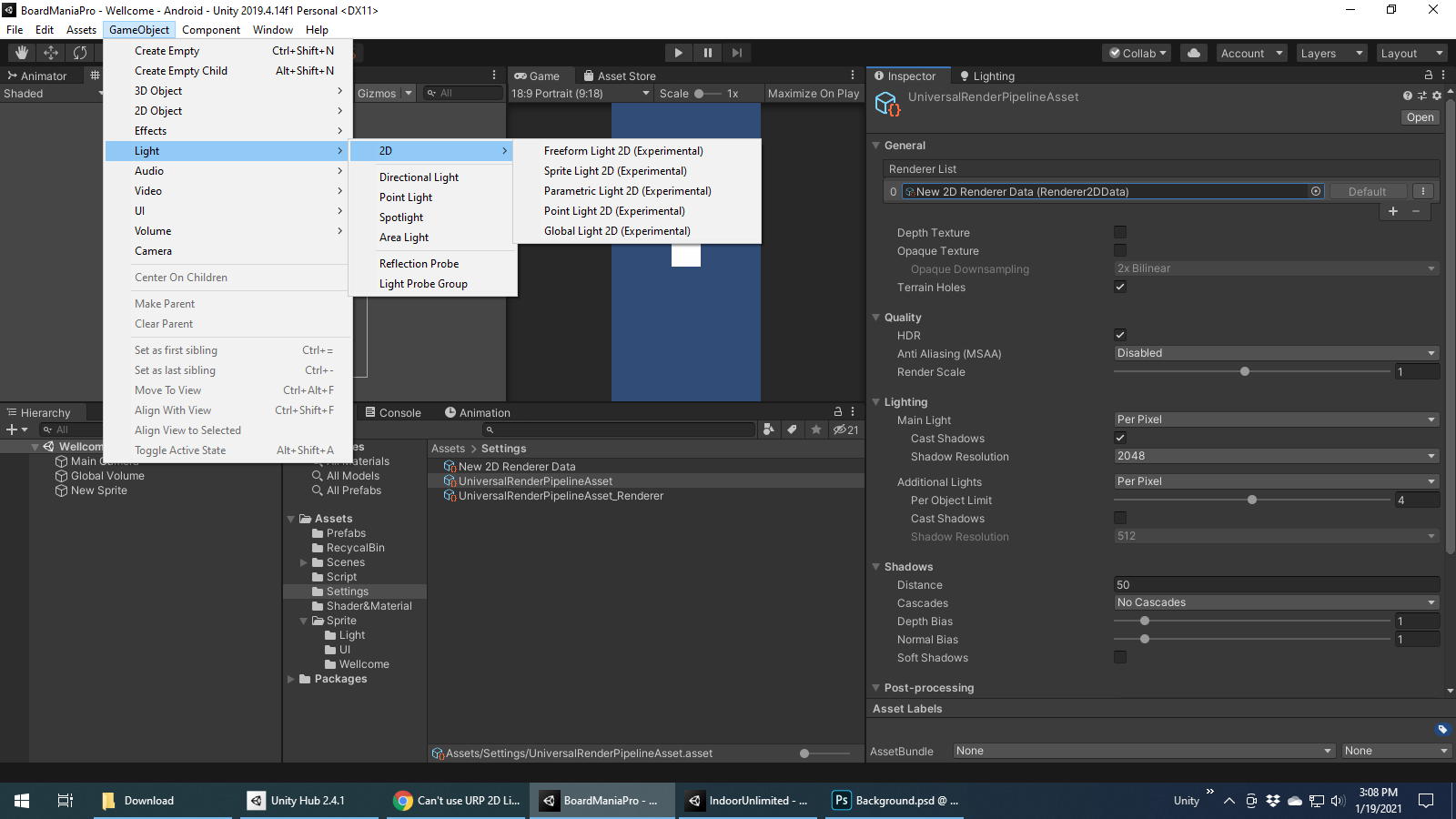 Can't use URP 2D Lights - Questions & Answers - Unity Discussions