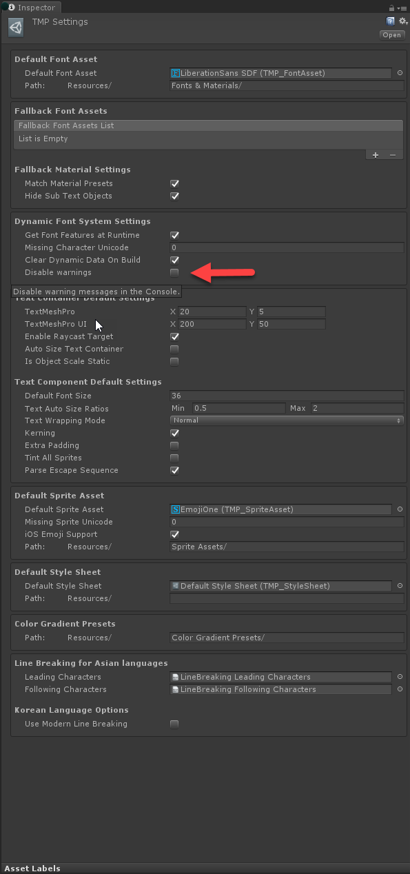 Missing character warning in Unity2019.3 - Unity Engine - Unity Discussions