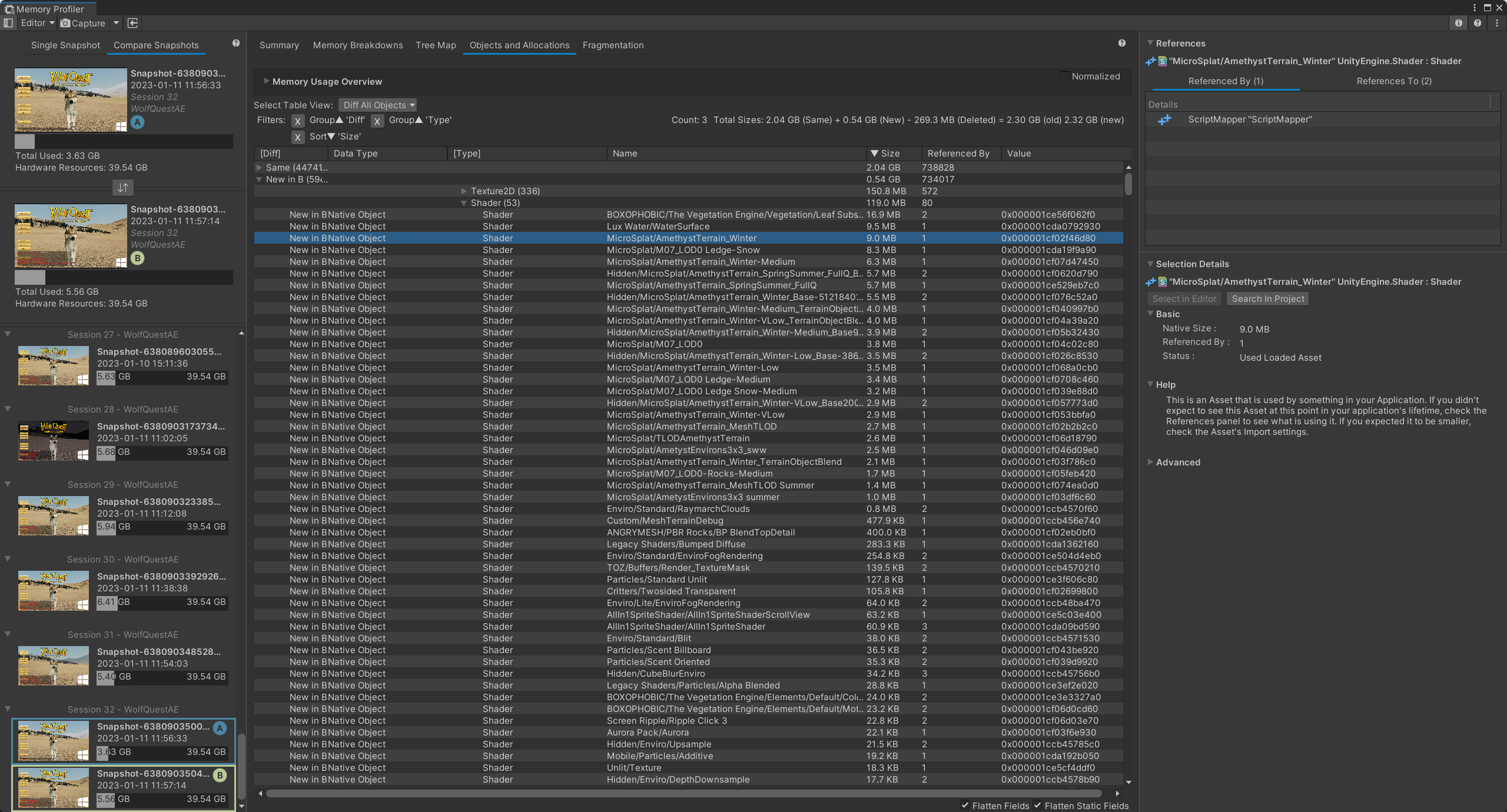 Shader objects leaking in memory with only reference "ScriptMapper" on scene unload - Unity ...