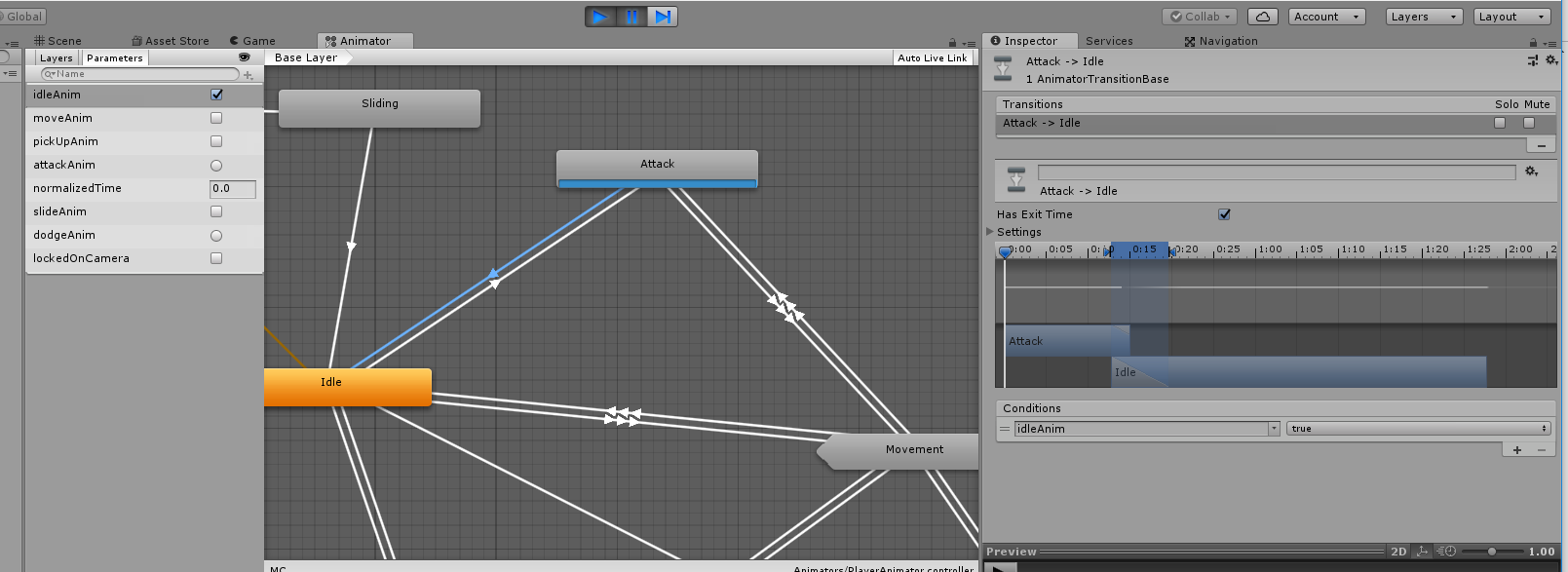 Mecanim Animation Not Transitioning During After Exit Time Unity