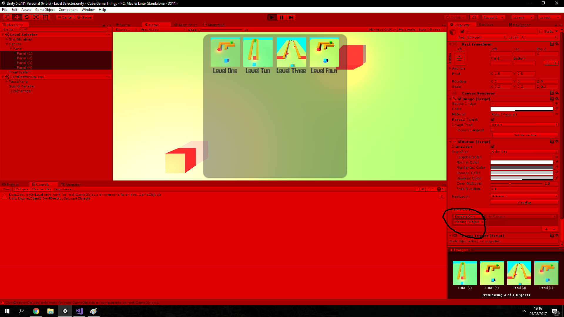 Functions on GUI elements disapearing after reloading the scene - Questions & Answers - Unity ...
