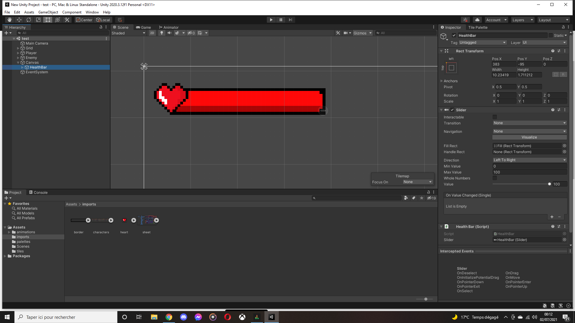 Slider fill for healthbar doesn't work - Unity Engine - Unity Discussions