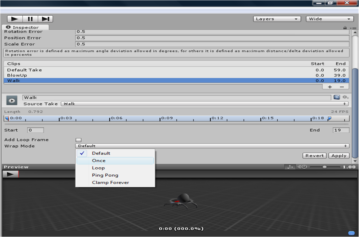 WrapMode animation in Unity 4 - Questions & Answers - Unity Discussions