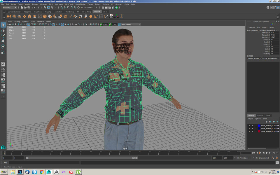 Maya 2016 viewport, render .tga files with see though the whole mesh ...
