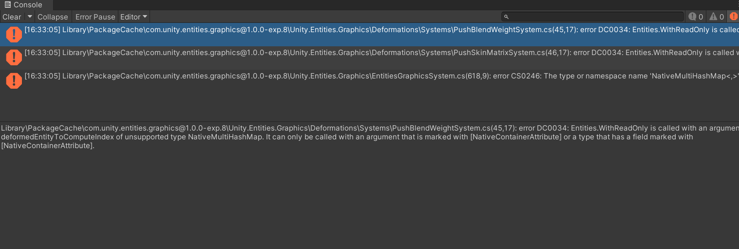 Starting a DOTS project has errors in Unity.Collections - Unity Engine - Unity Discussions