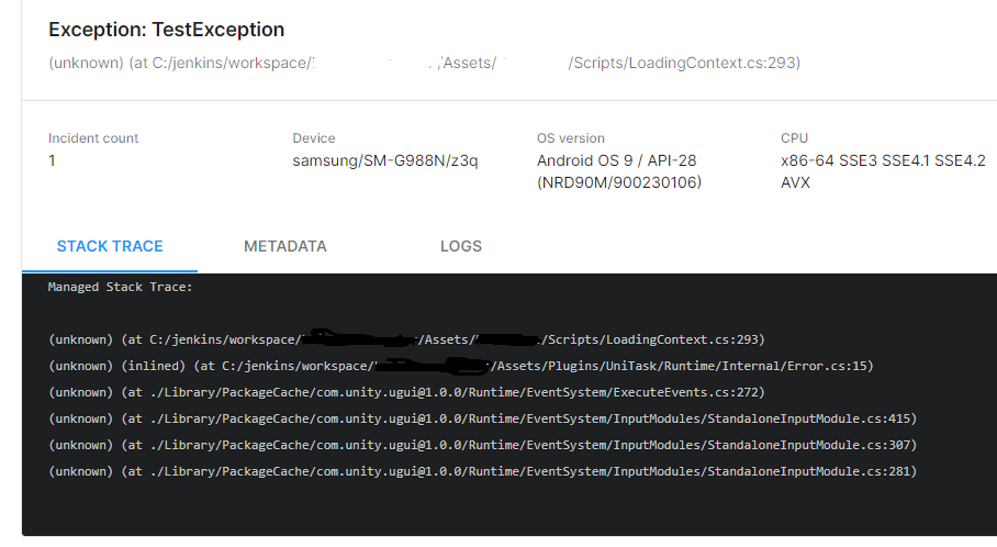 Erroneous Aggregation of Exception Reports - Unity Services - Unity Discussions