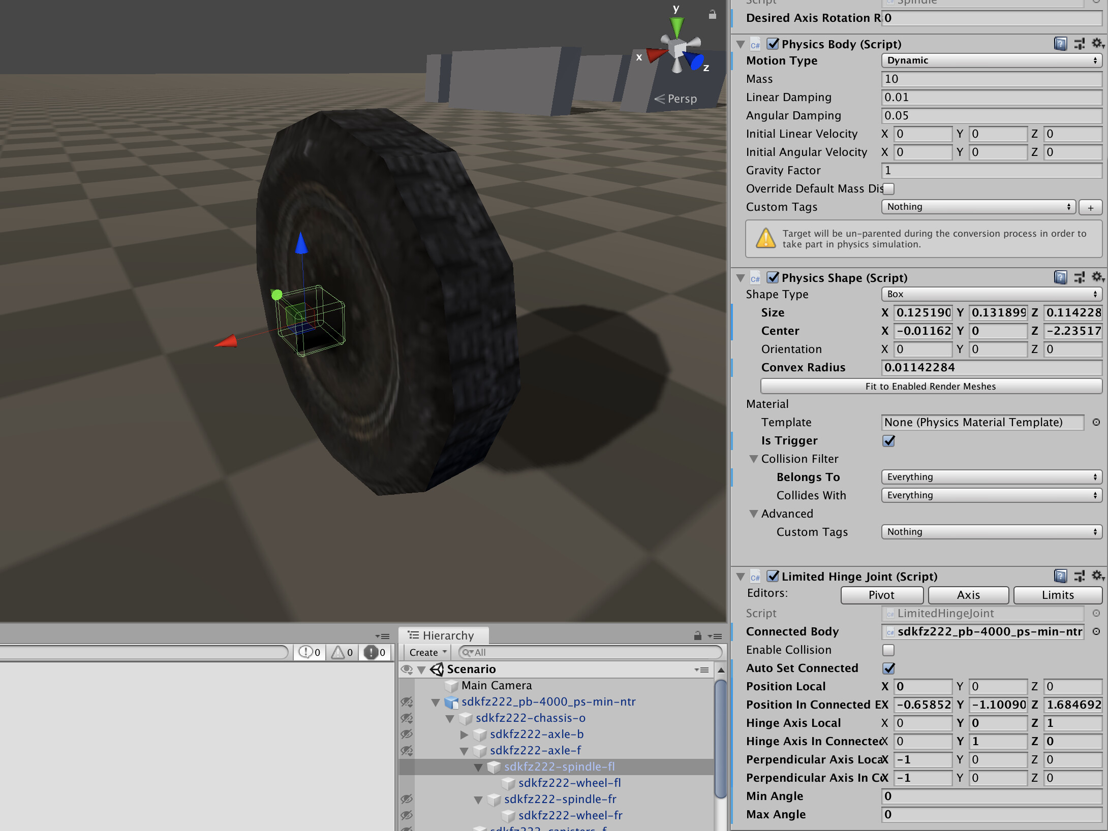 Best way to set Unity.Physics limited hinge min/max angle constraint? - Unity Engine - Unity ...
