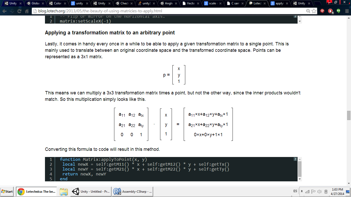 Mathematical affine transformations to an object - Unity Engine - Unity Discussions