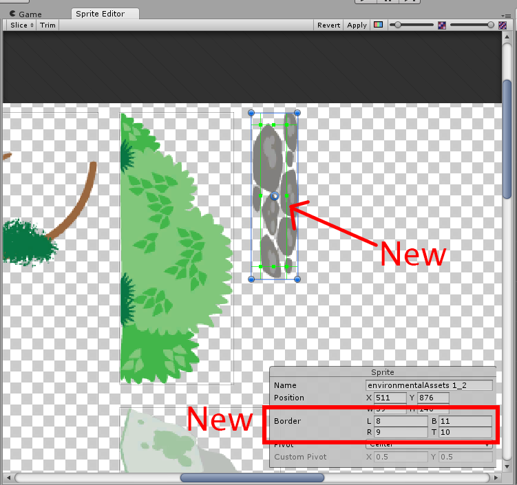 Sprite Editor Unity 46 Green Box And Border Parameters What Are They For Questions 3748