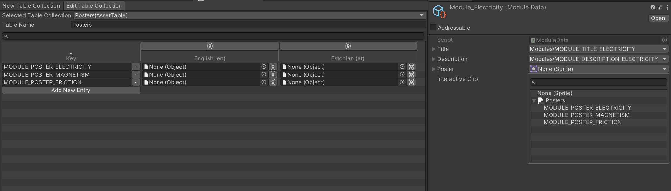 Adding a Sprite reference in the localization table makes the value not visible from the ...