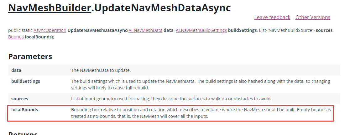 How to use NavMeshBuilder.BuildNavMeshData with empty Bounds property? - Unity Engine - Unity ...