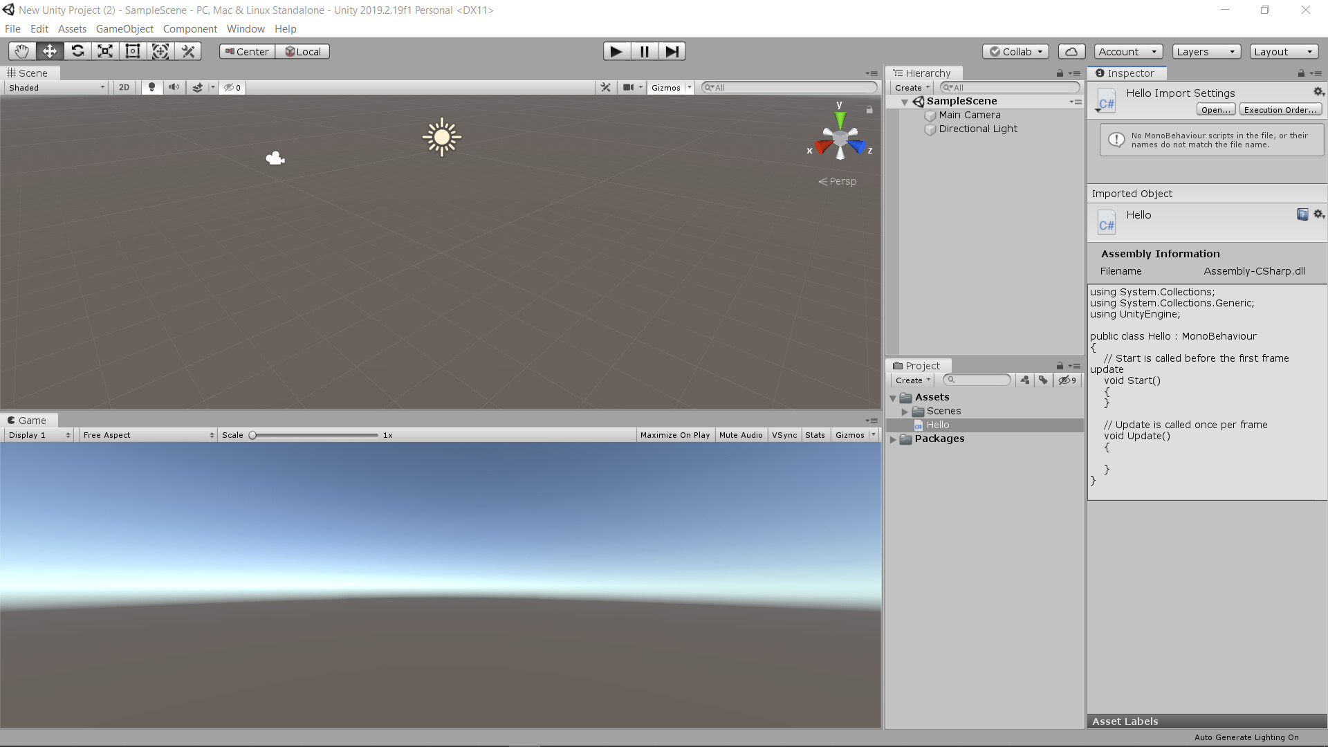 No Monobehaviour script in the file error Unity 2019.2 - Questions & Answers - Unity Discussions