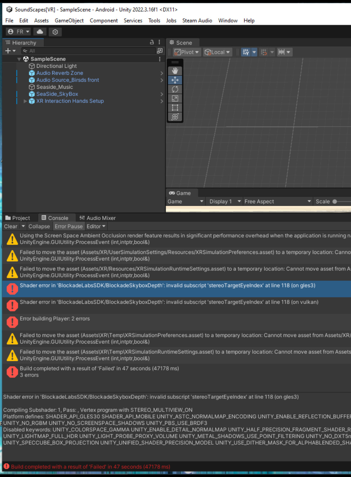 Invalid subscript 'stereoTargetEyeIndex‘ - Unity Engine - Unity Discussions