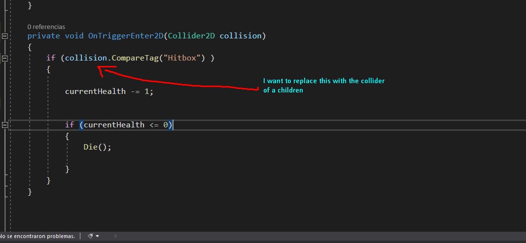 How could i access to a specific collider box if it is in a children of ...