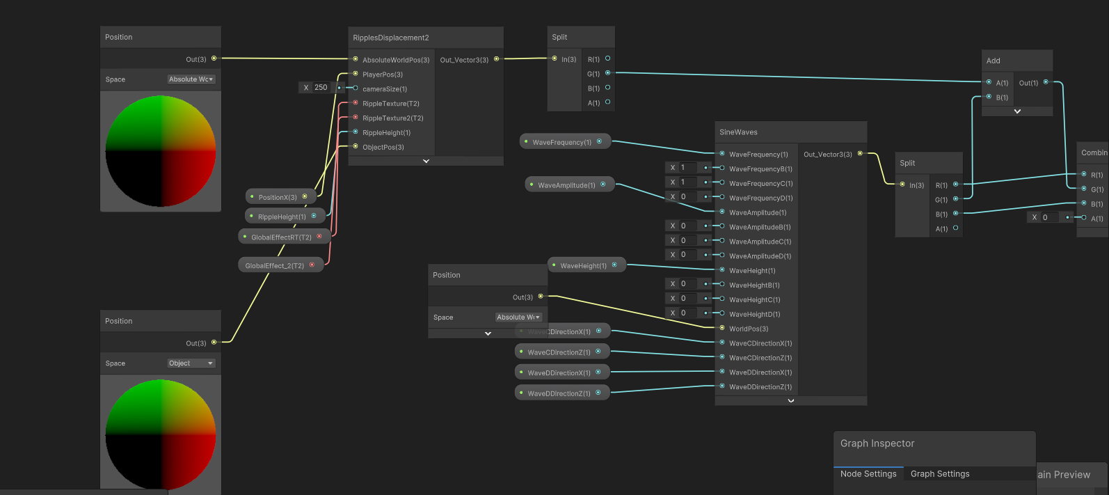 Shadergraph, ripple not affecting my boat on water surface - Questions ...