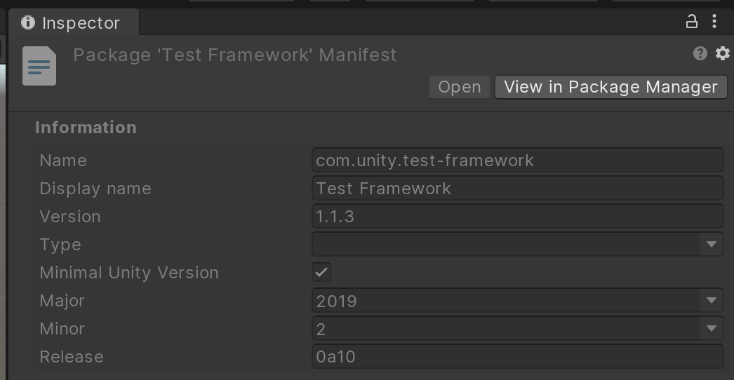 Minimal Unity Version For Unity Test Framework Package Unity Engine