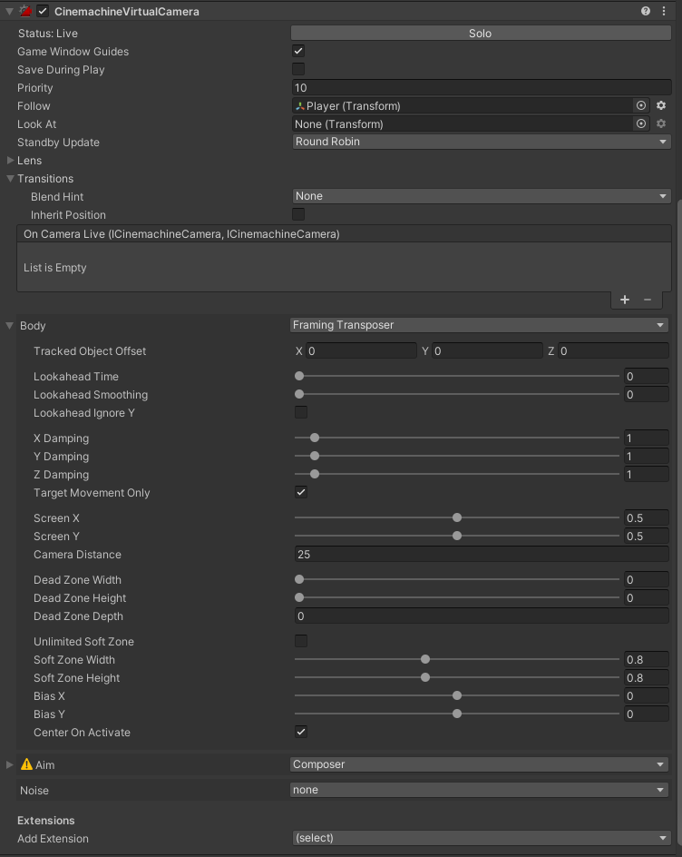Cinemachine Framing Transposer Fixed On Y Axis But Moving Camera Towards Mouse Position On X And