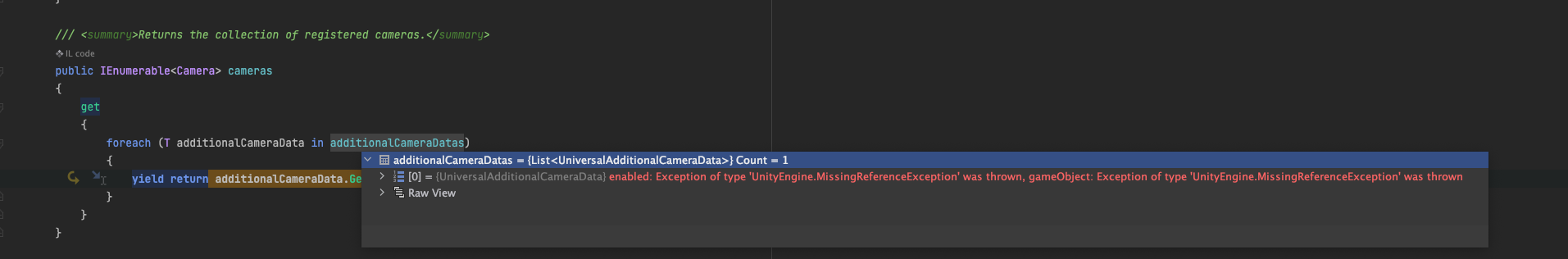 Null 'UniversalAdditionalCameraData' in VolumeDebugSettings.cs - Unity Engine - Unity Discussions