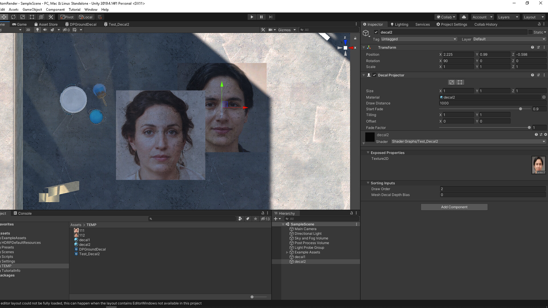 If you create an HDRP decal graph, draw order doesn't work. - Unity Engine - Unity Discussions
