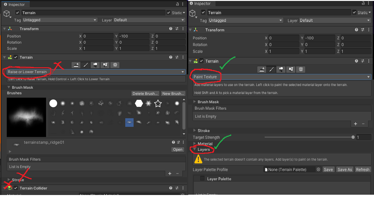 Can't Add Texture On Terrain (Missing Button?) - Questions & Answers - Unity Discussions