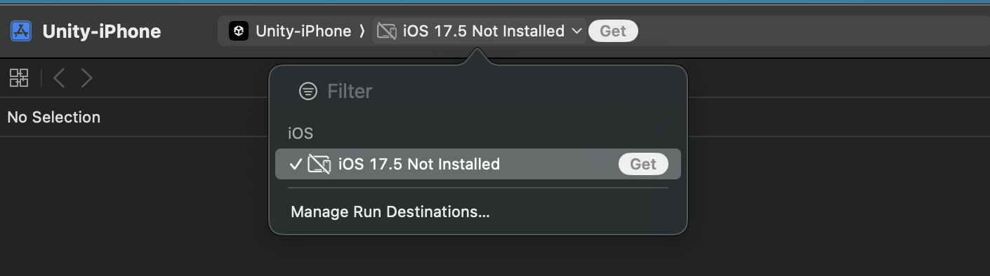 I want to test my unity project on my device. Why is there only one ...