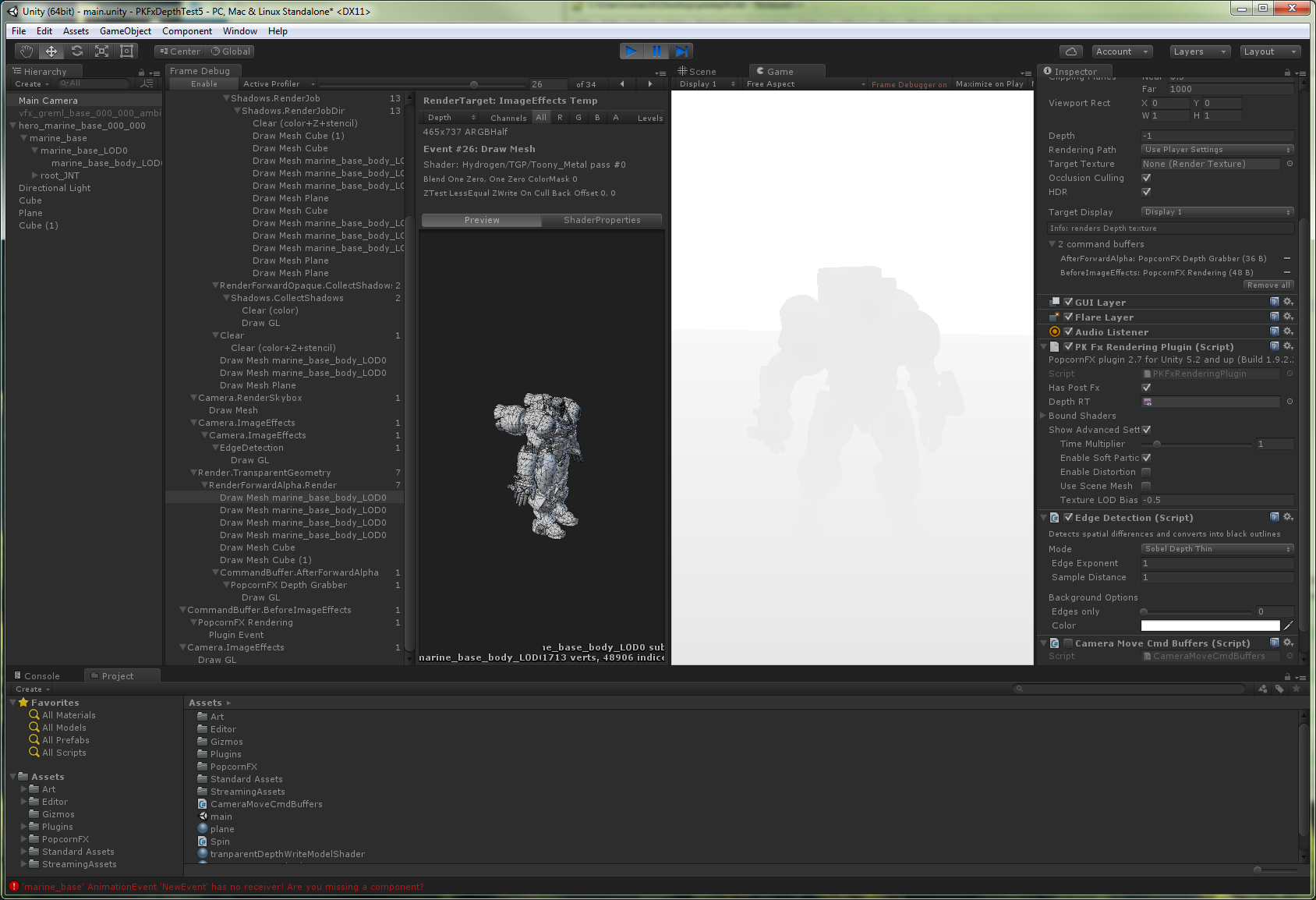 How to access depth render target used by zwrite from transparent when ImageEffectOpaque present ...