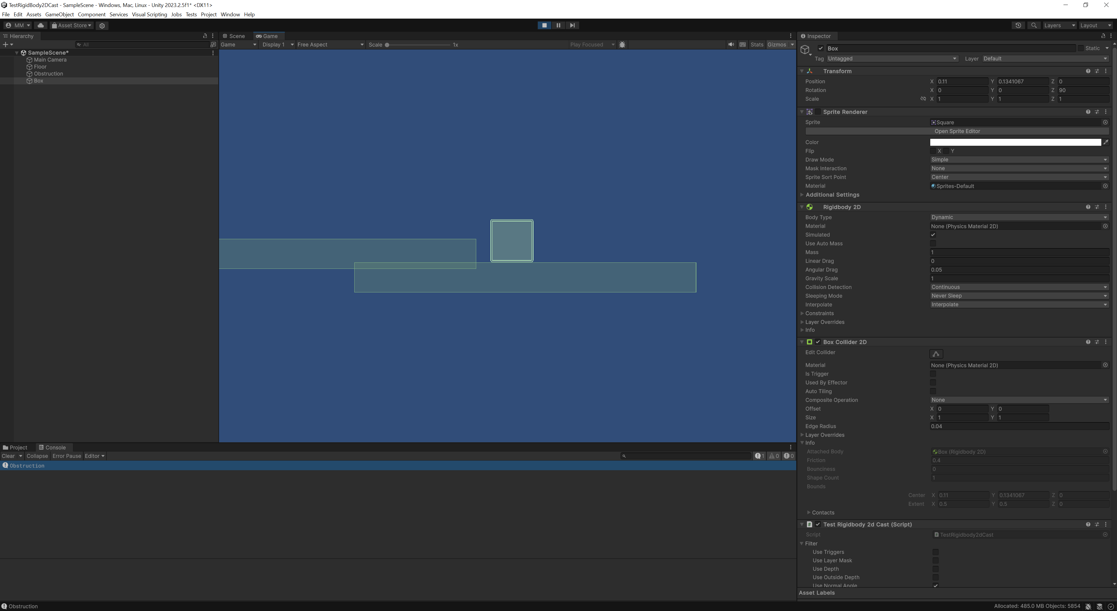 RigidBody2D.Cast result depends on rotation - Unity Engine - Unity Discussions