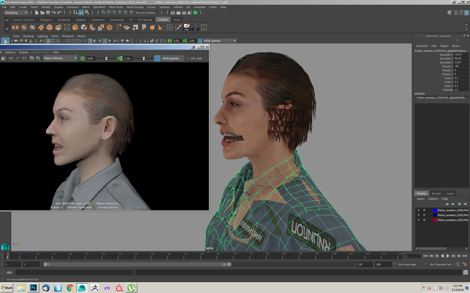 Maya 2016 viewport, render .tga files with see though the whole mesh ...