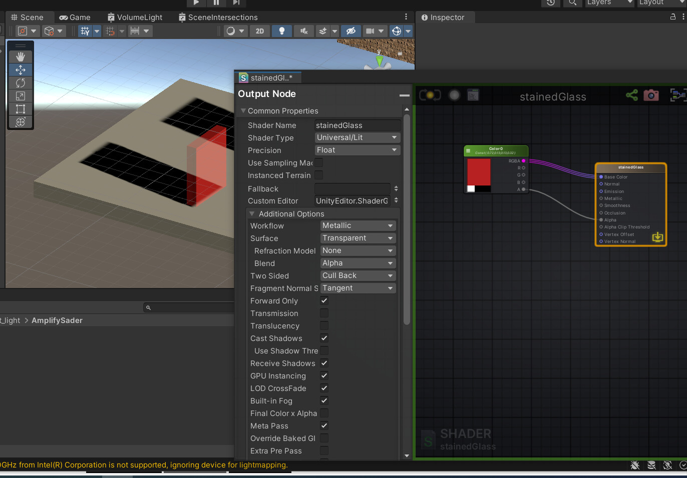 [URP] Amplify Shader Editor, colored shadow from semi transparent material - Unity Engine ...
