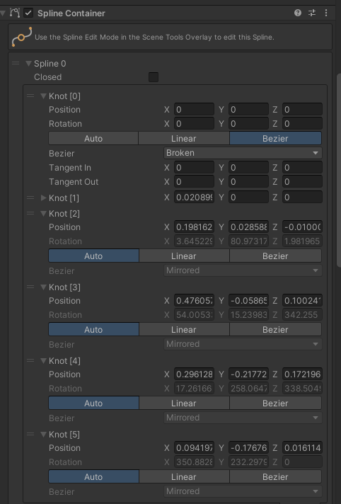 Draw line tangent of knot in Spline container - Questions & Answers - Unity Discussions