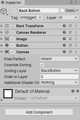 the Button goes behind the animation - Questions & Answers - Unity Discussions