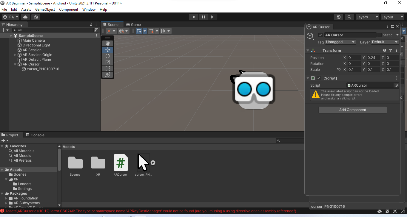 Error of mssing ARRayCastManager - Unity Engine - Unity Discussions