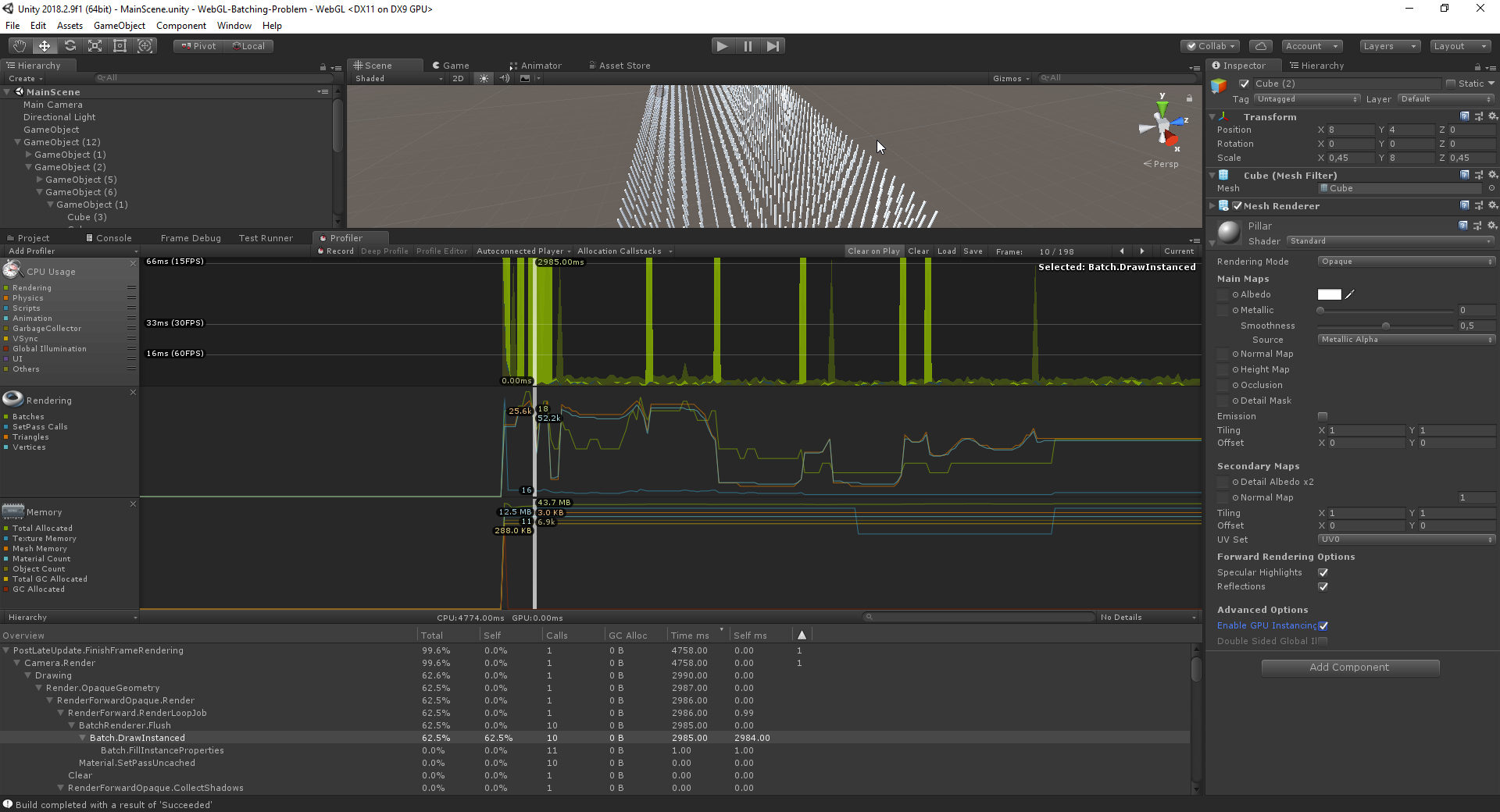 GPU instancing performance problems - Unity Engine - Unity Discussions