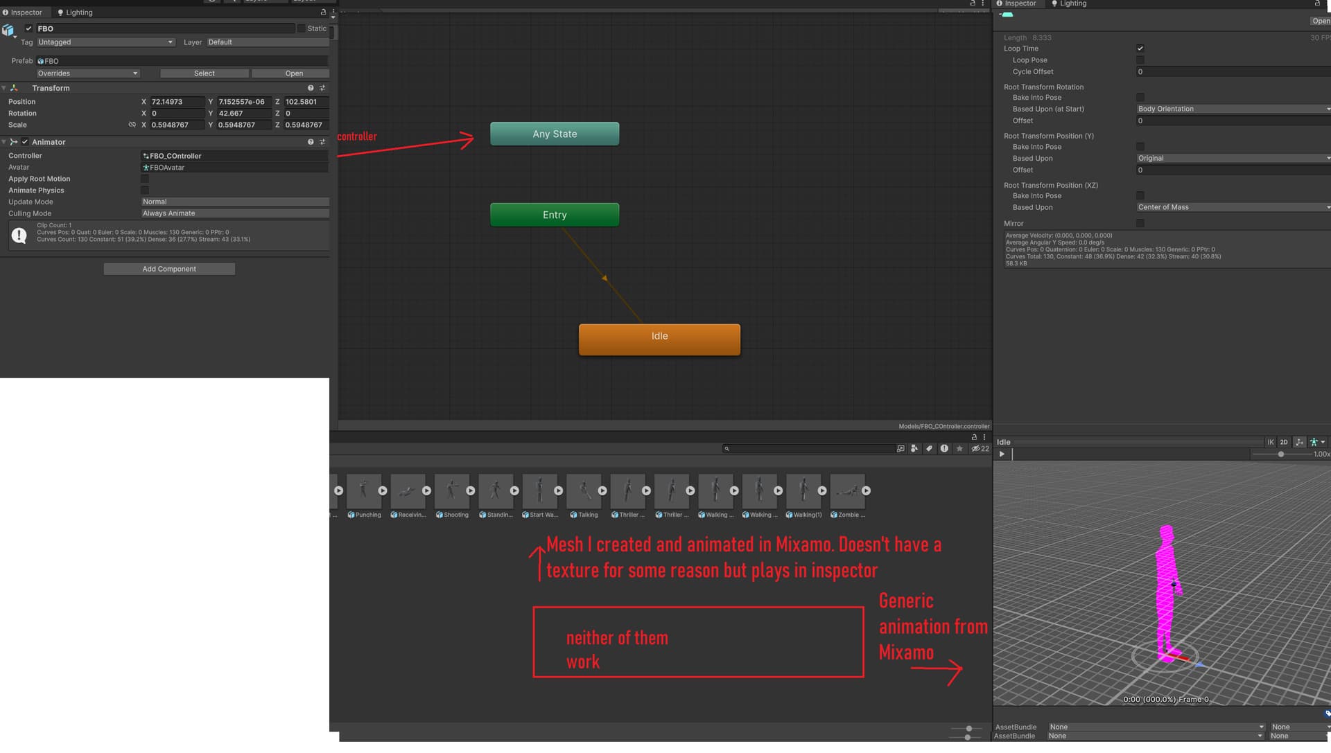 NPC character won't play mixamo animation - Questions & Answers - Unity Discussions
