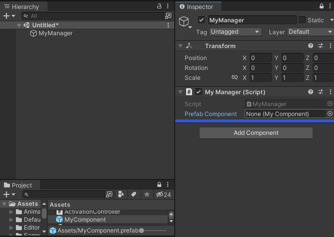Implications of directly referencing component of a project prefab (e.g. instead of GameObject ...
