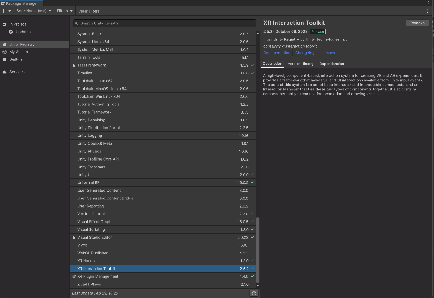 Samples tab missing in package details page on coworker's Package Manager - Unity Engine - Unity ...