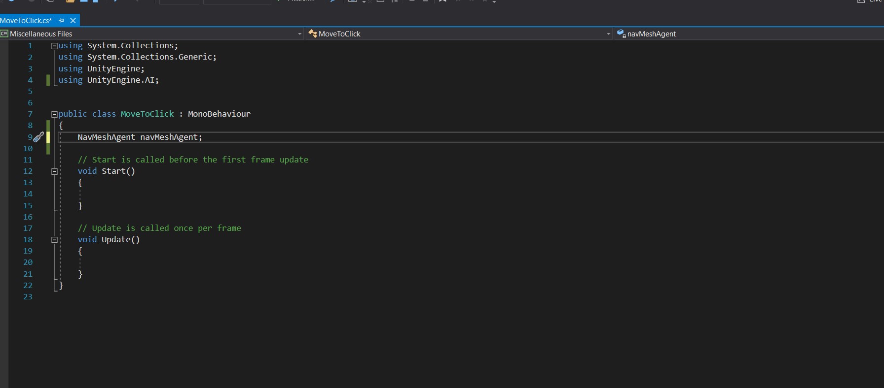 Visual Studio doesn't recognise NavMeshAgent variable - Unity Engine - Unity Discussions