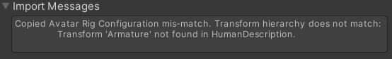 Rig Configuration mis-Match. Transform Armature not found in HumanDescription - Unity Engine ...