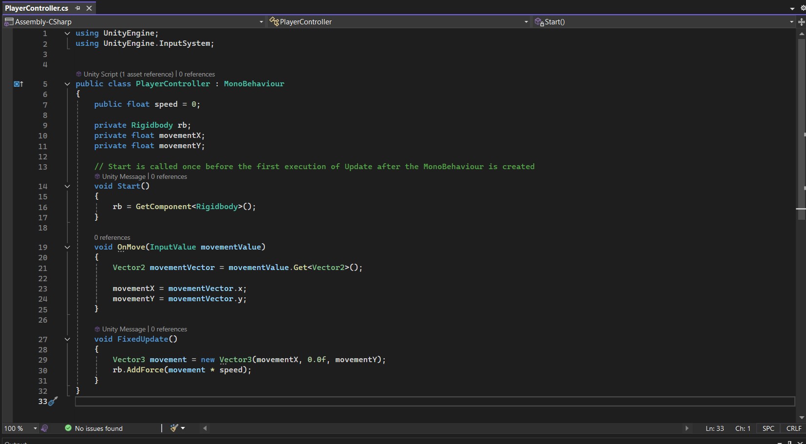 Roll-A-Ball Game issue. IDE0051 Message. Ball does not roll - Learn ...