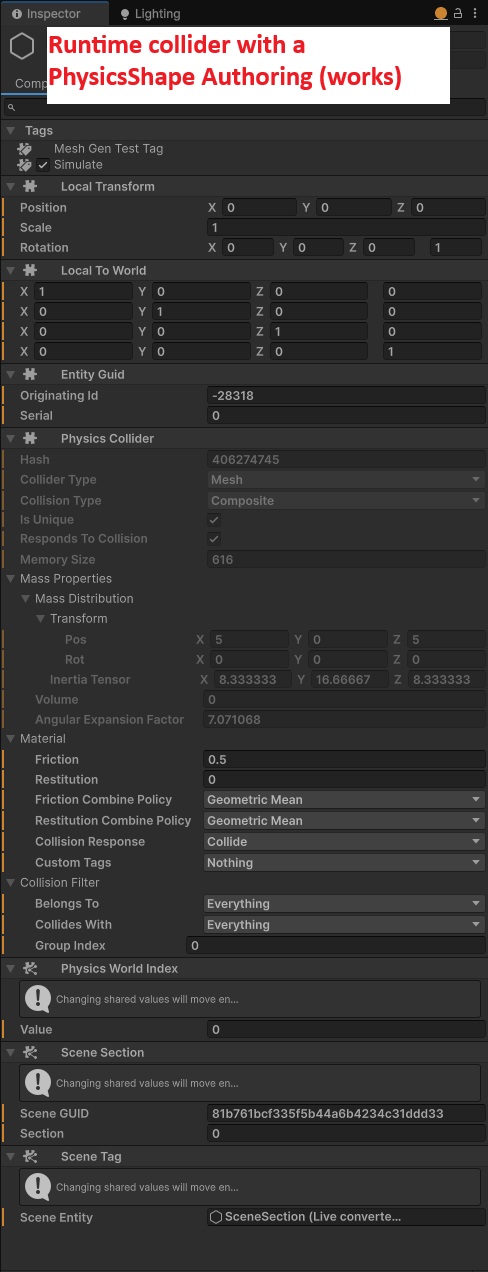 Runtime-generated collider ignored by rigidbodies only if Havok is enabled - Unity Engine ...