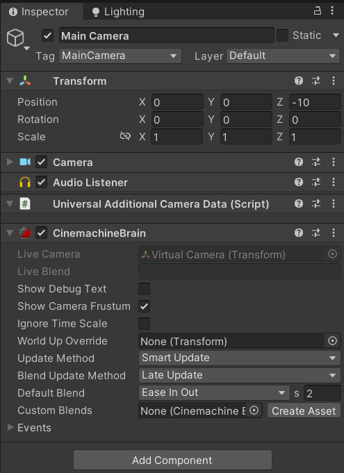 CinemachineExtension requires a Cinemachine Virtual Camera component - Unity Engine - Unity ...