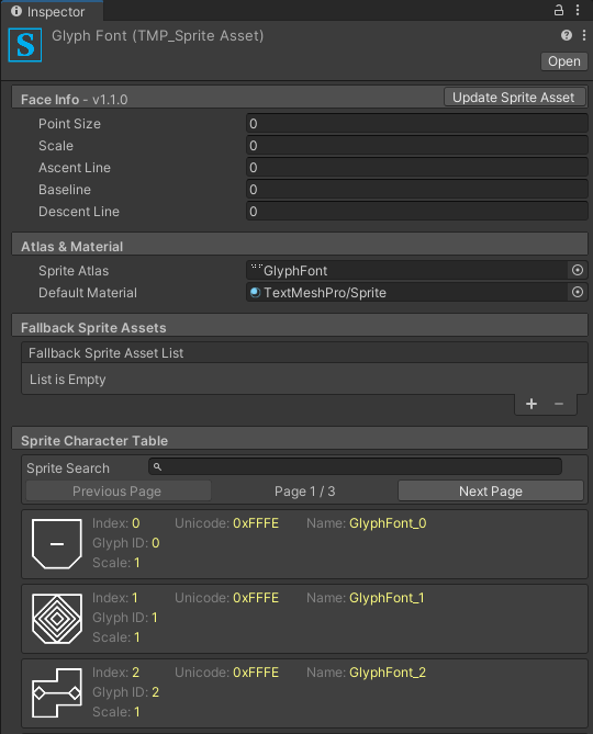 Tmpro Recognizing Sprite Asset But Rendering As Invisible And Throwing Error Unity Engine