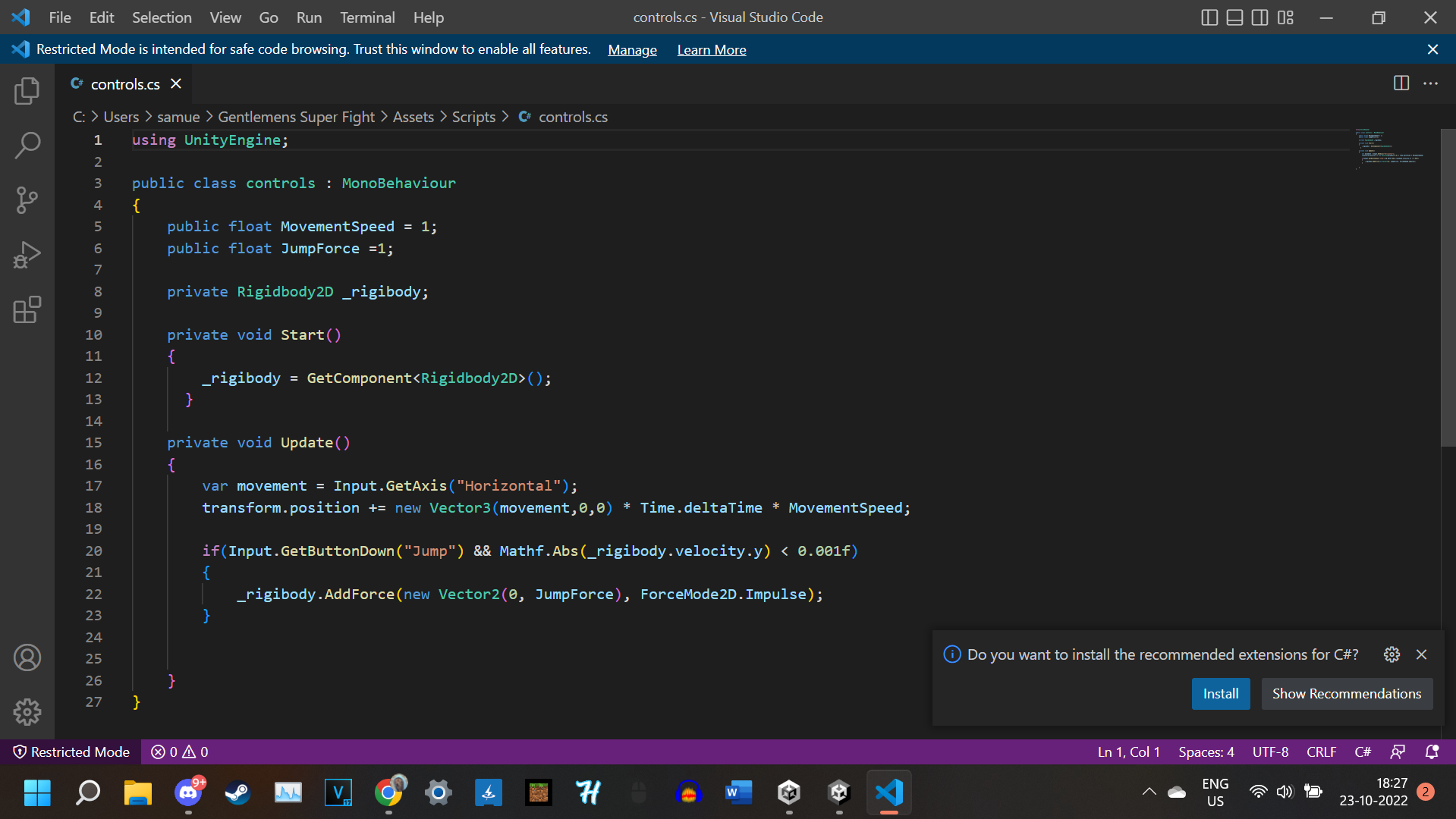 how do i have to adjust this script to make the character look were he moves - Unity Engine ...