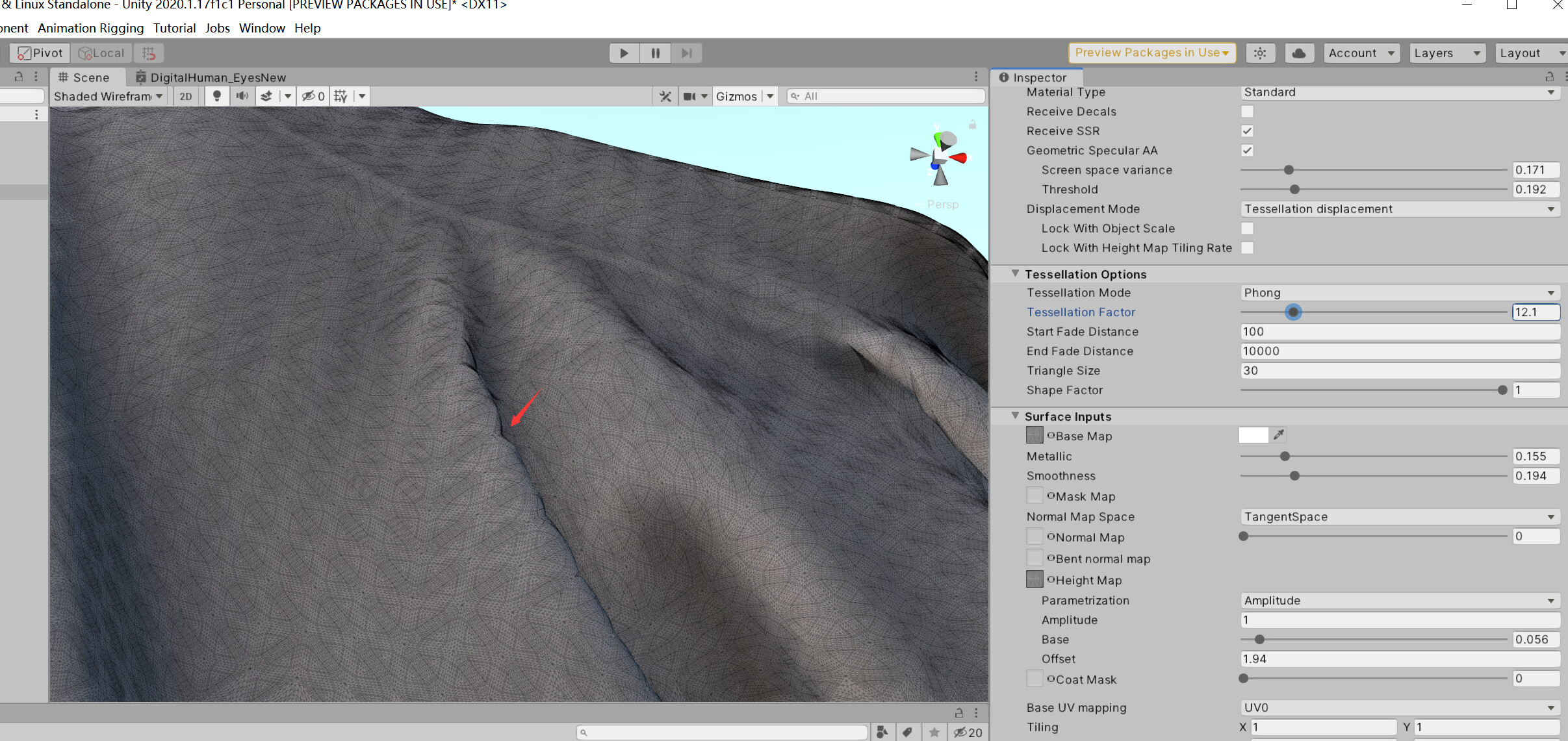 HDRP Tessellation on edge which quad to triangles - Unity Engine ...
