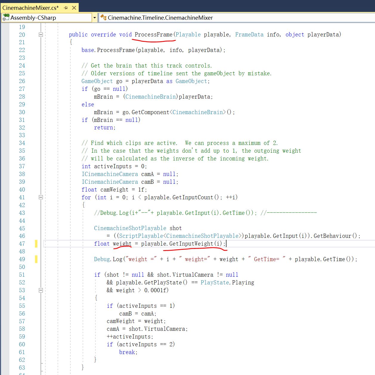 timeline dynamically create shot,ProcessFrame func can't get process weight value - Unity Engine ...