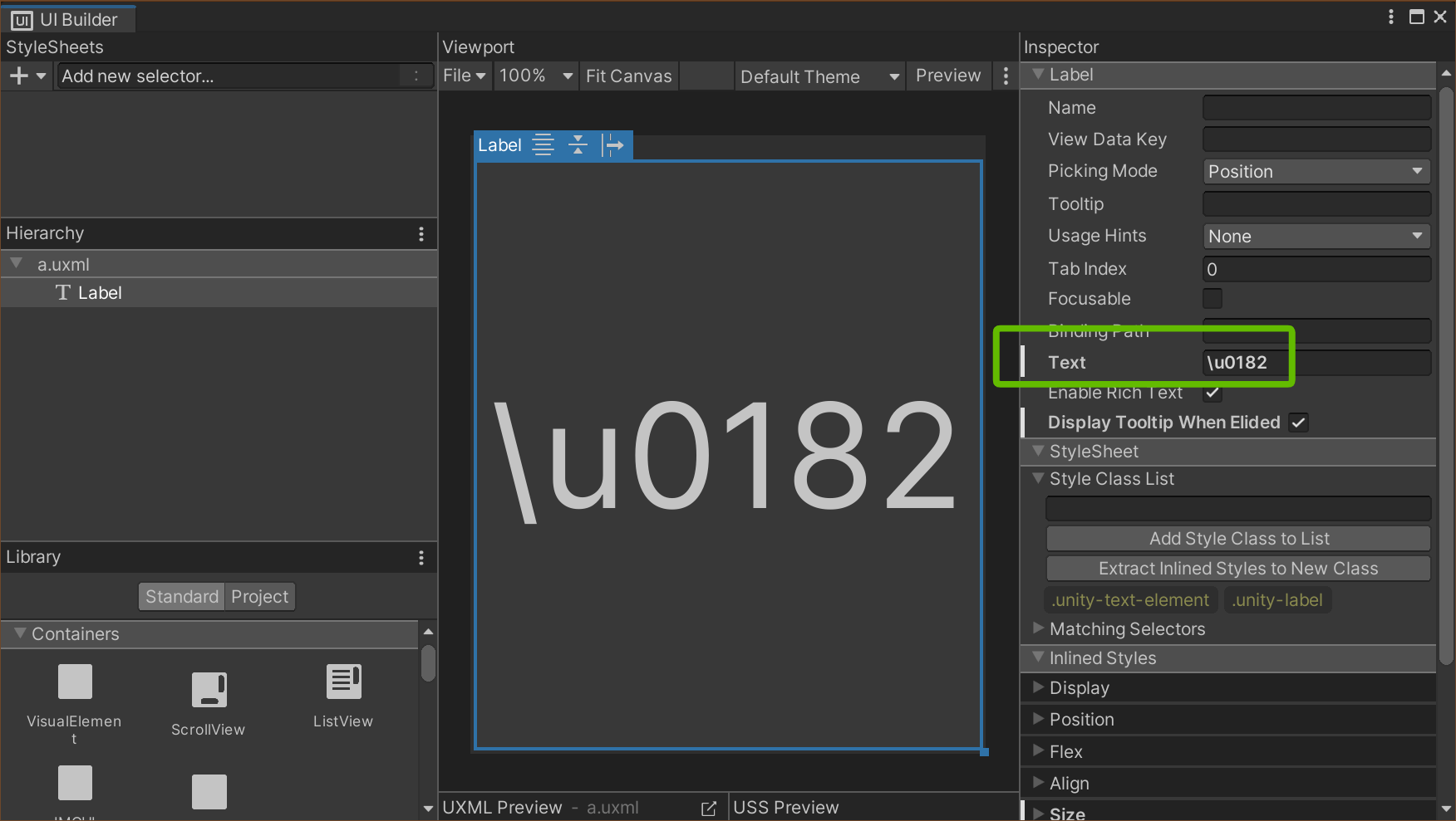 Does UI Builder support Unicode character sequences? - Unity Engine - Unity Discussions