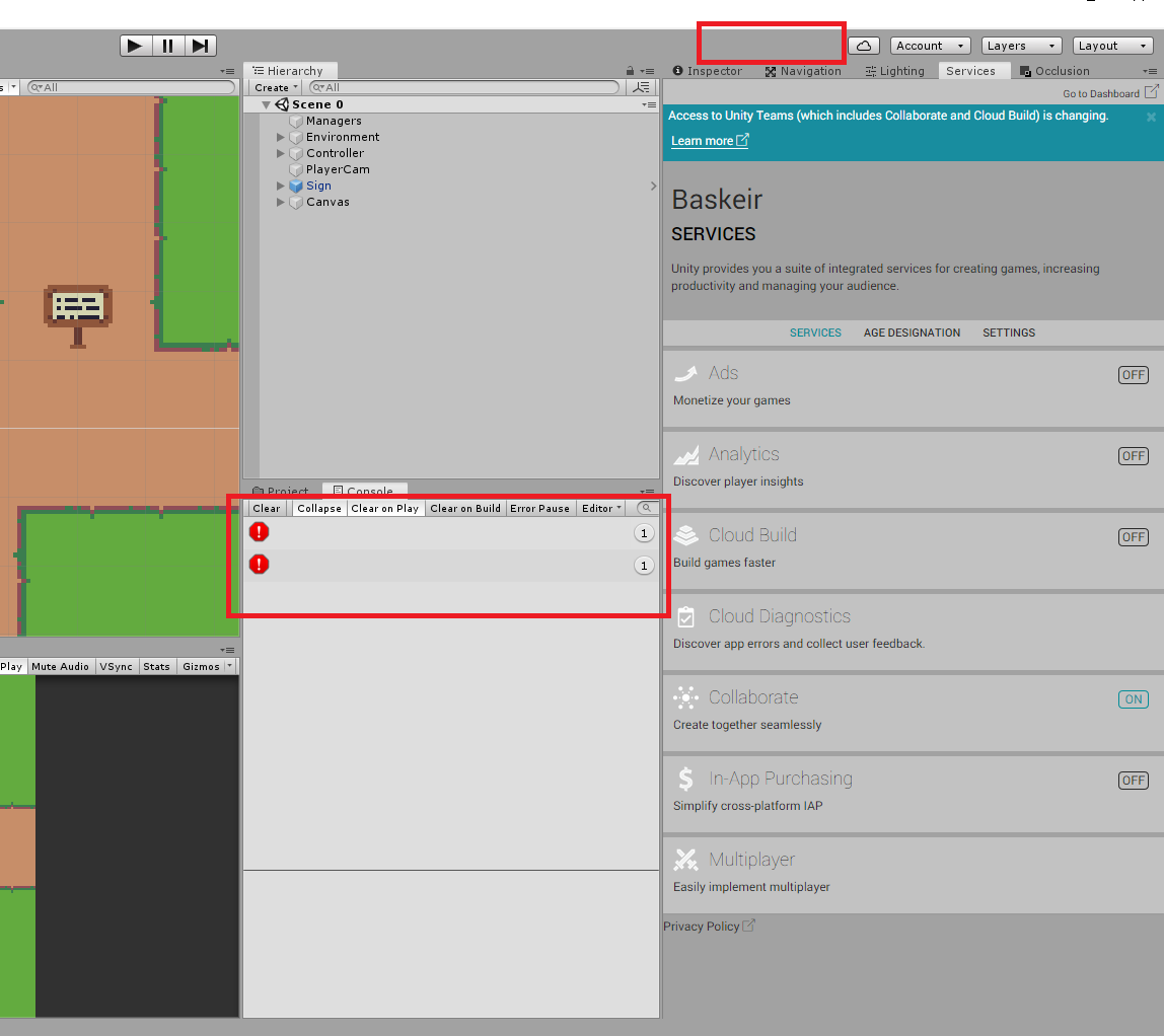 Blank Errors When Trying to Compile and Missing Collab Button - Unity Engine - Unity Discussions
